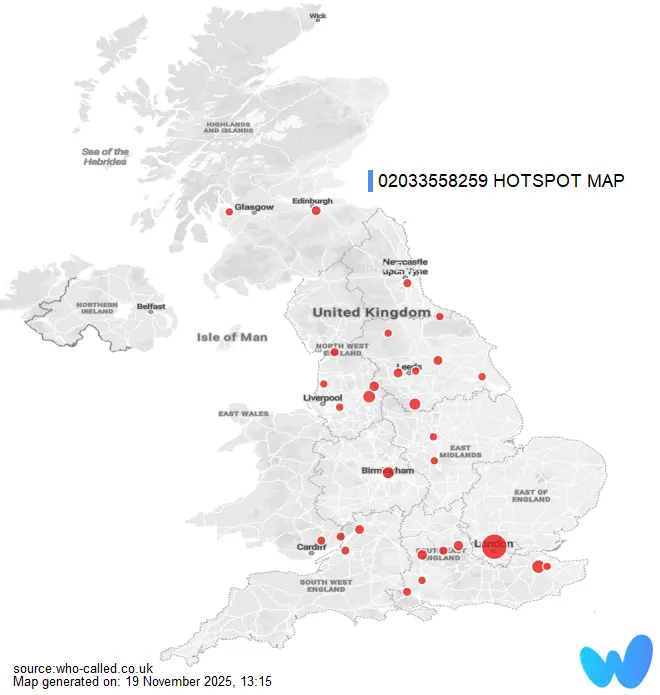 02033558259 Who Called Me? London Landline